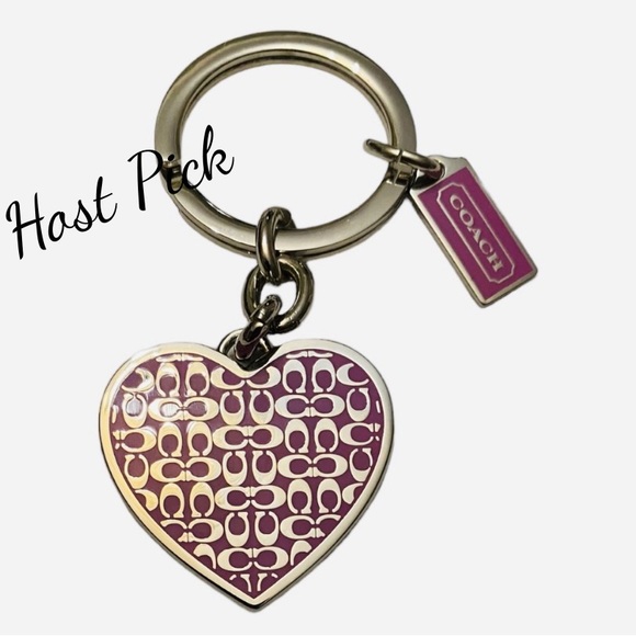 Coach | Accessories | Coach Heart Logo Fuschia Pink Large Charm ...